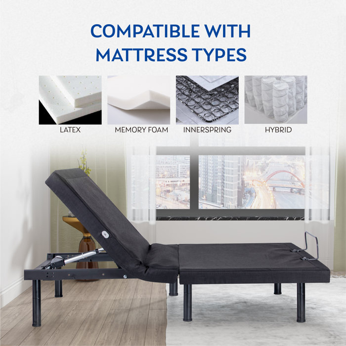 Wayfair Sleep™ 15" Massaging Zero Gravity Adjustable Bed with Wireless ...